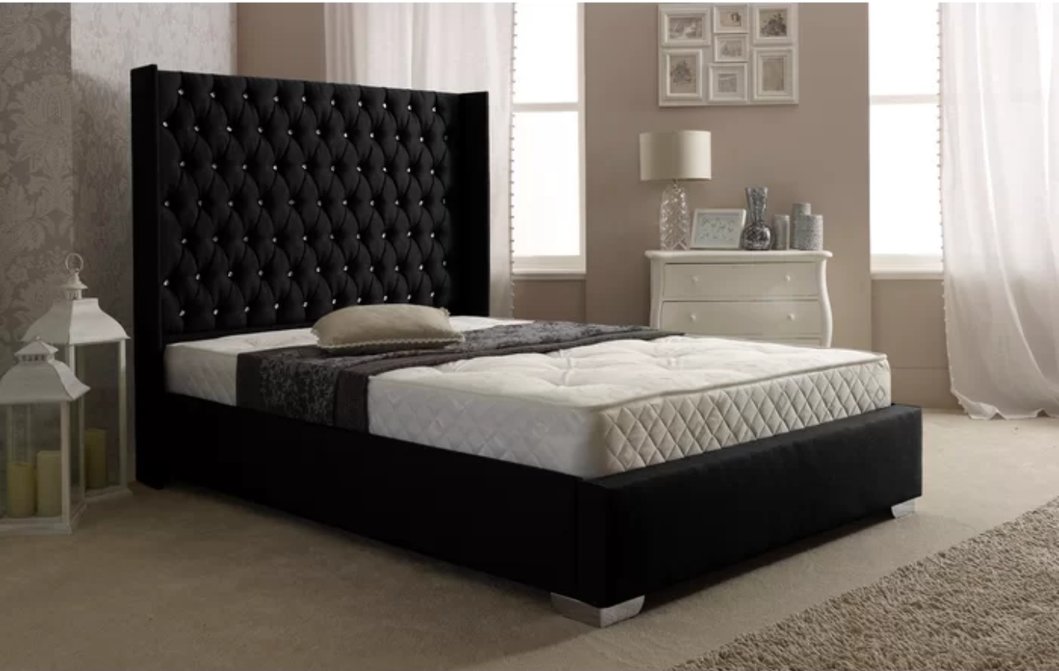 Edward Royal Upholstered Wingback Bed Frame – Murphey Beds